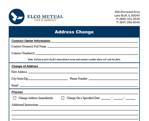 Servicing Forms | ELCO Mutual Life & Annuity